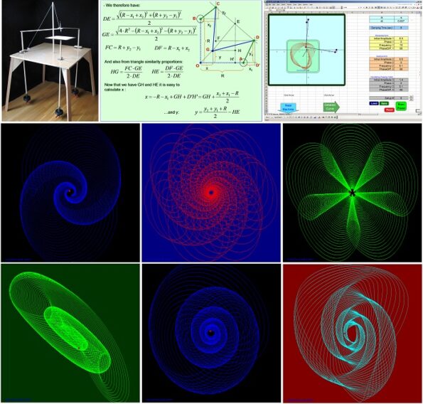 Three-Pendulum Harmonograph (#1)- an automatic drawing machine – Excel ...