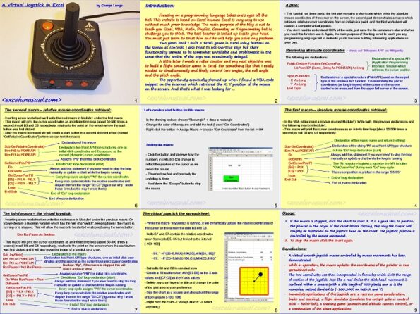 A Virtual Joystick – How Can You Make That ? – tutorial – Excel Unusual